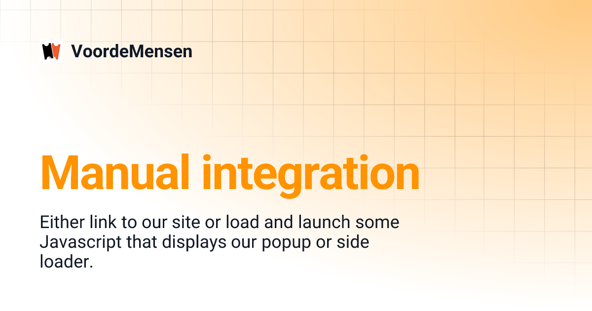 Manual integration | VoordeMensen